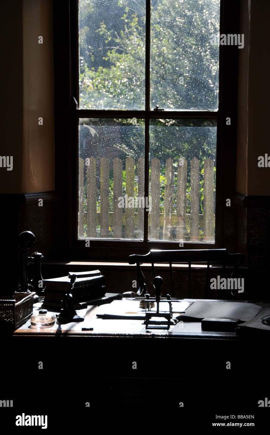 Vintage old british office room interior silhouette hi-res stock ...