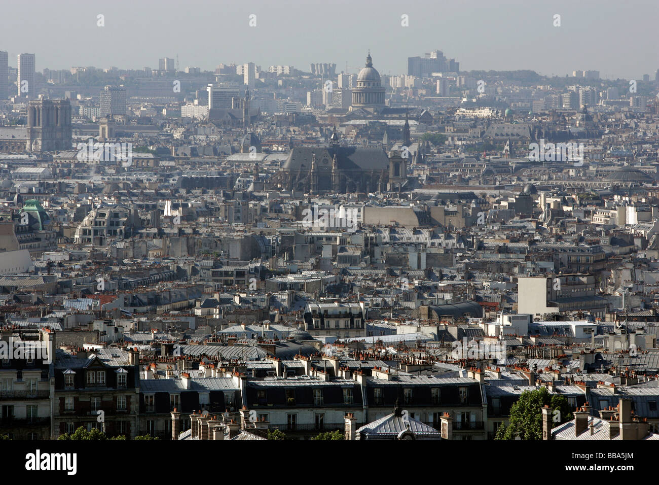 Paris rooftops seen from Montmartre Stock Photo - Alamy