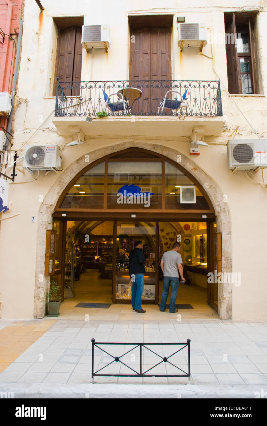 Shopping in central Hania Crete Greece Europe Stock Photo - Alamy