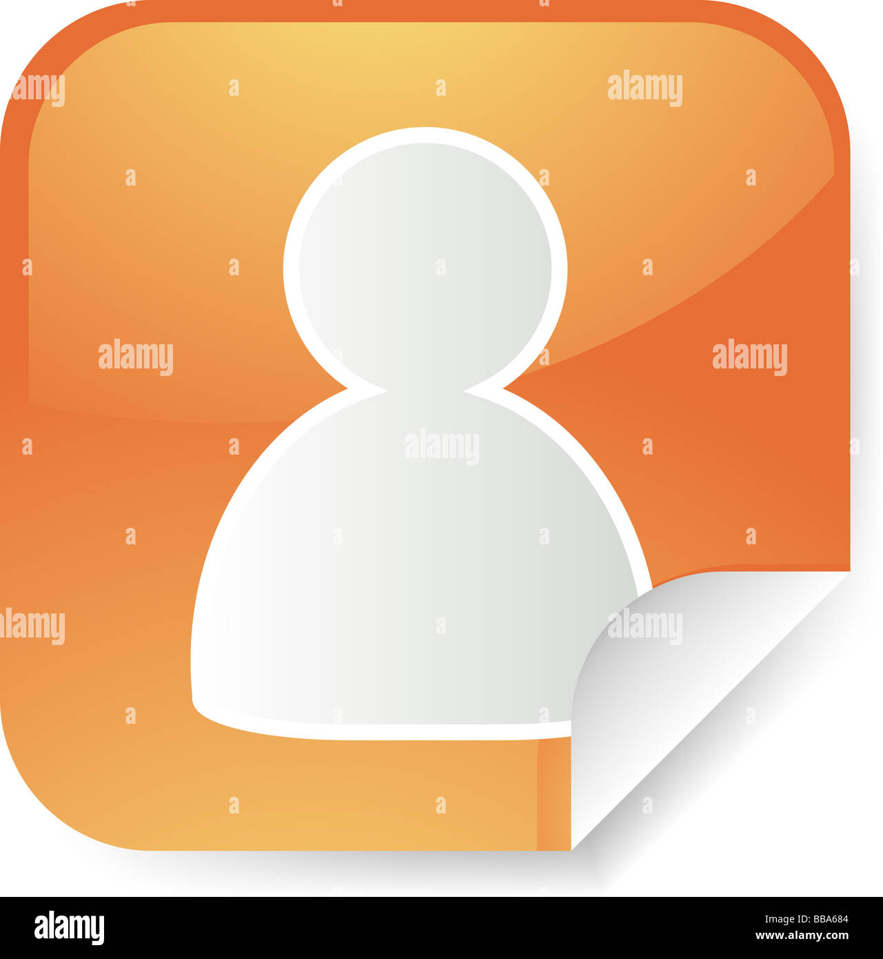Navigation icon sticker button with user symbol Stock Photo - Alamy