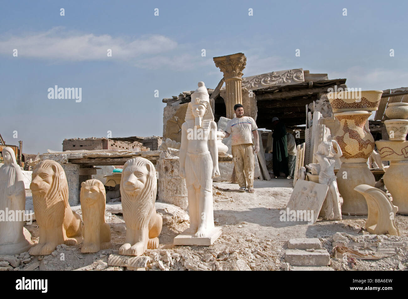 Cairo Egypt pottery plaster cast image figure on the boarder of the ...