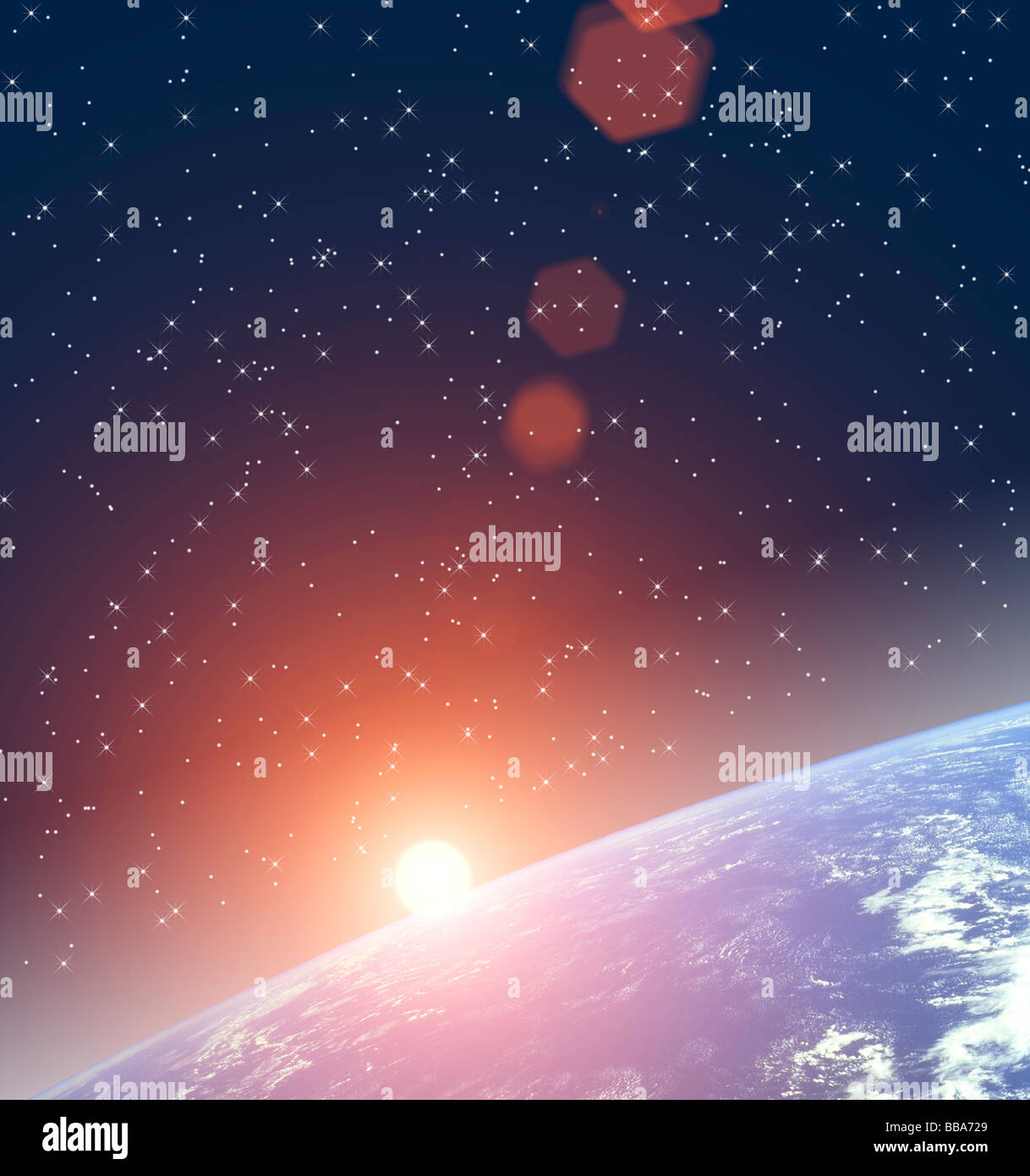 sunrise over earth from NASA shuttle Stock Photo - Alamy