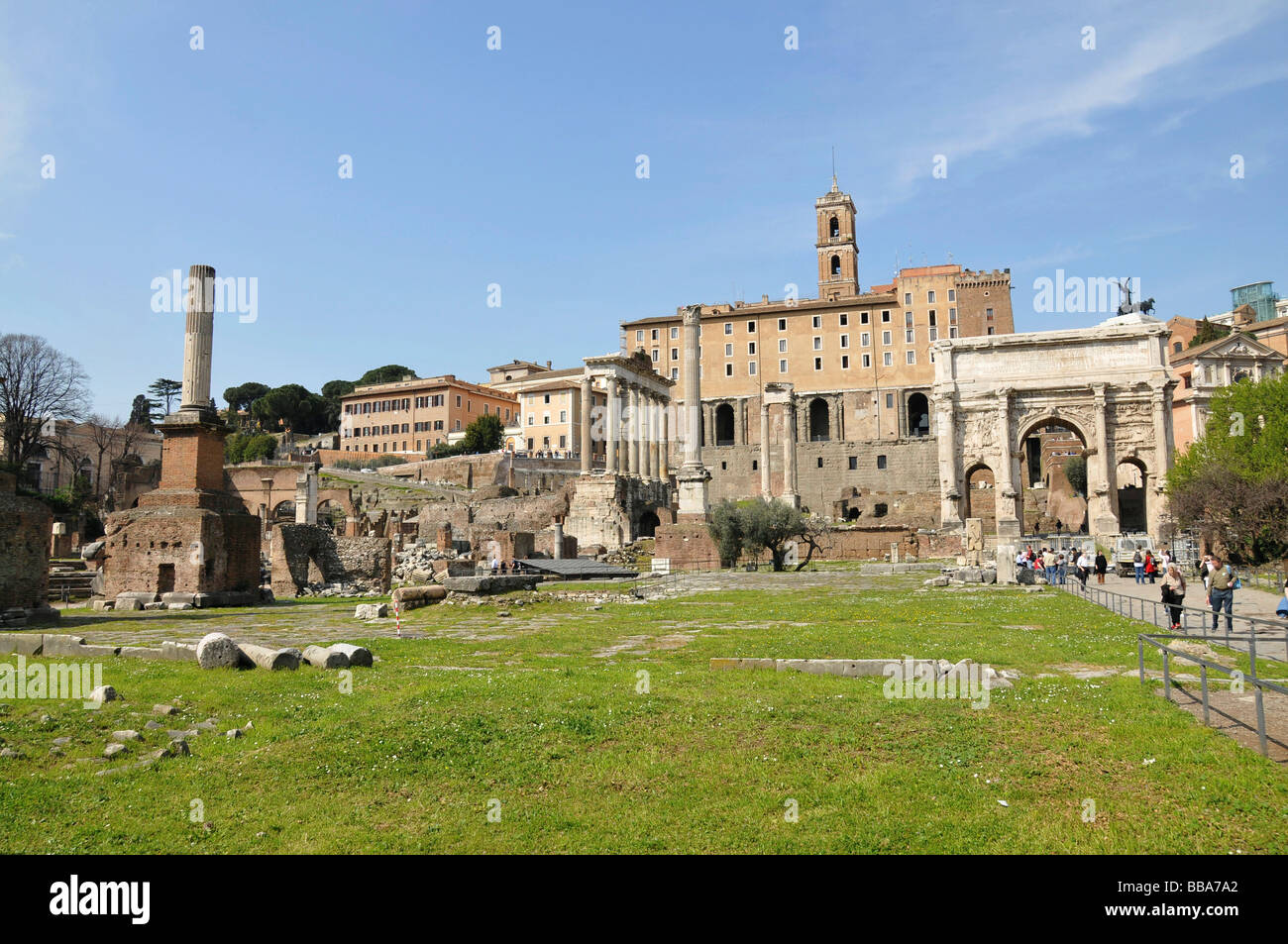 Central square in the Roman Forum, Historic City, Rome, Italy, Europe ...