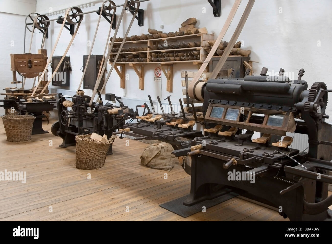 Clog sole production machinery, Denmark, Europe Stock Photo - Alamy