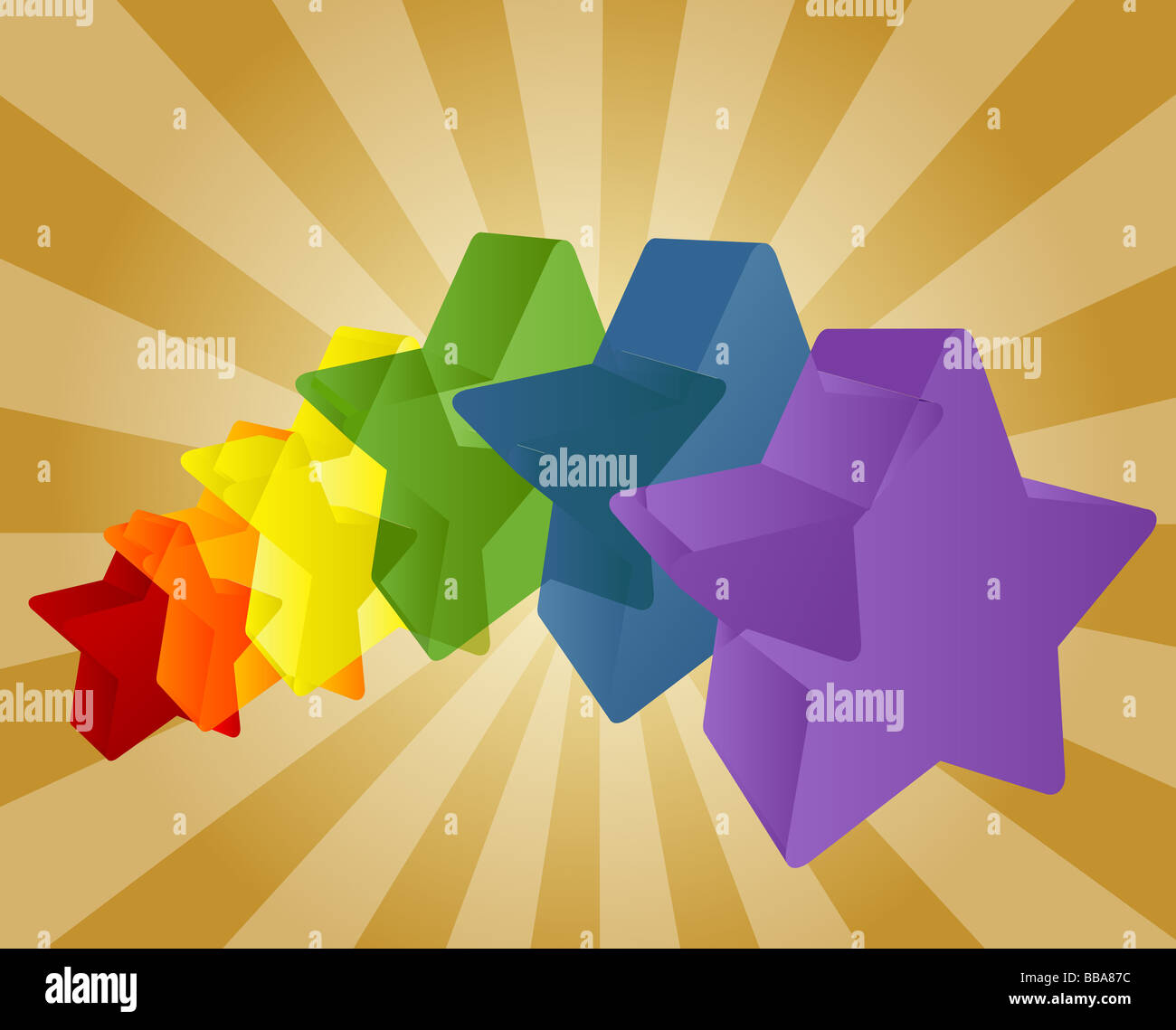 Translucent crystal star shapes geometric abstract illustration Stock ...