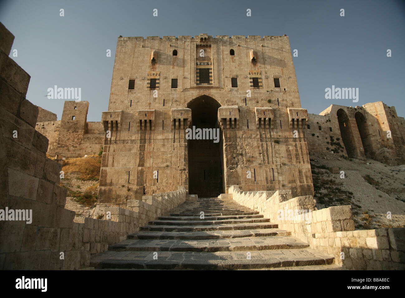 Entrance to the Citadel Aleppo Stock Photo - Alamy