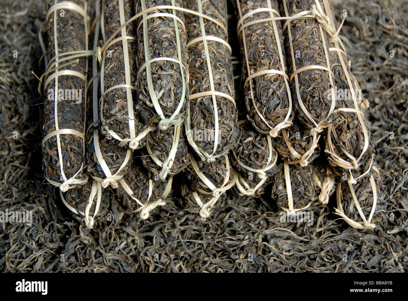 Attractively packaged green tea from Phongsali, Laos, Southeast Asia ...