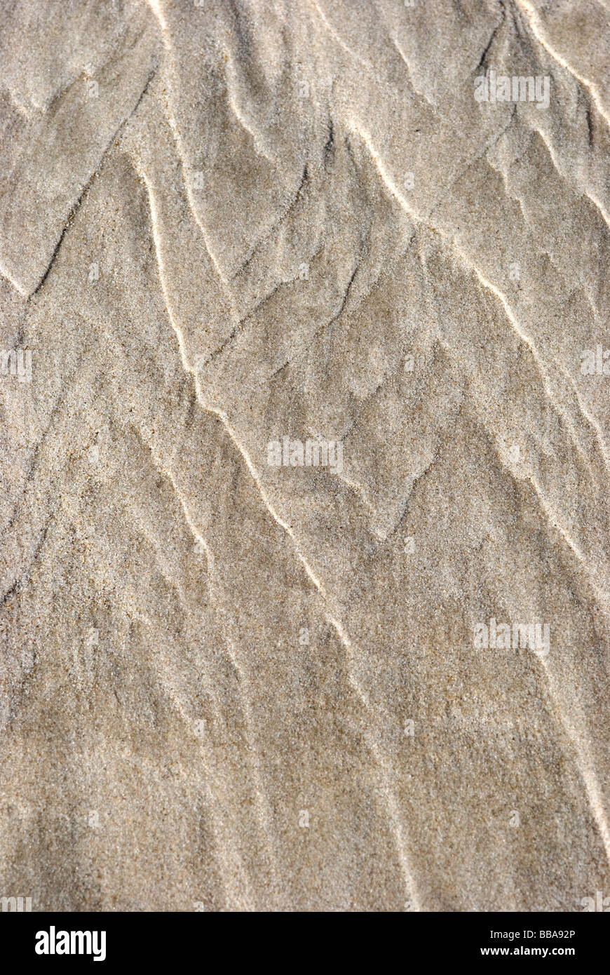 Sand structures, created by waves and wind, North Sea, Denmark, Europe ...