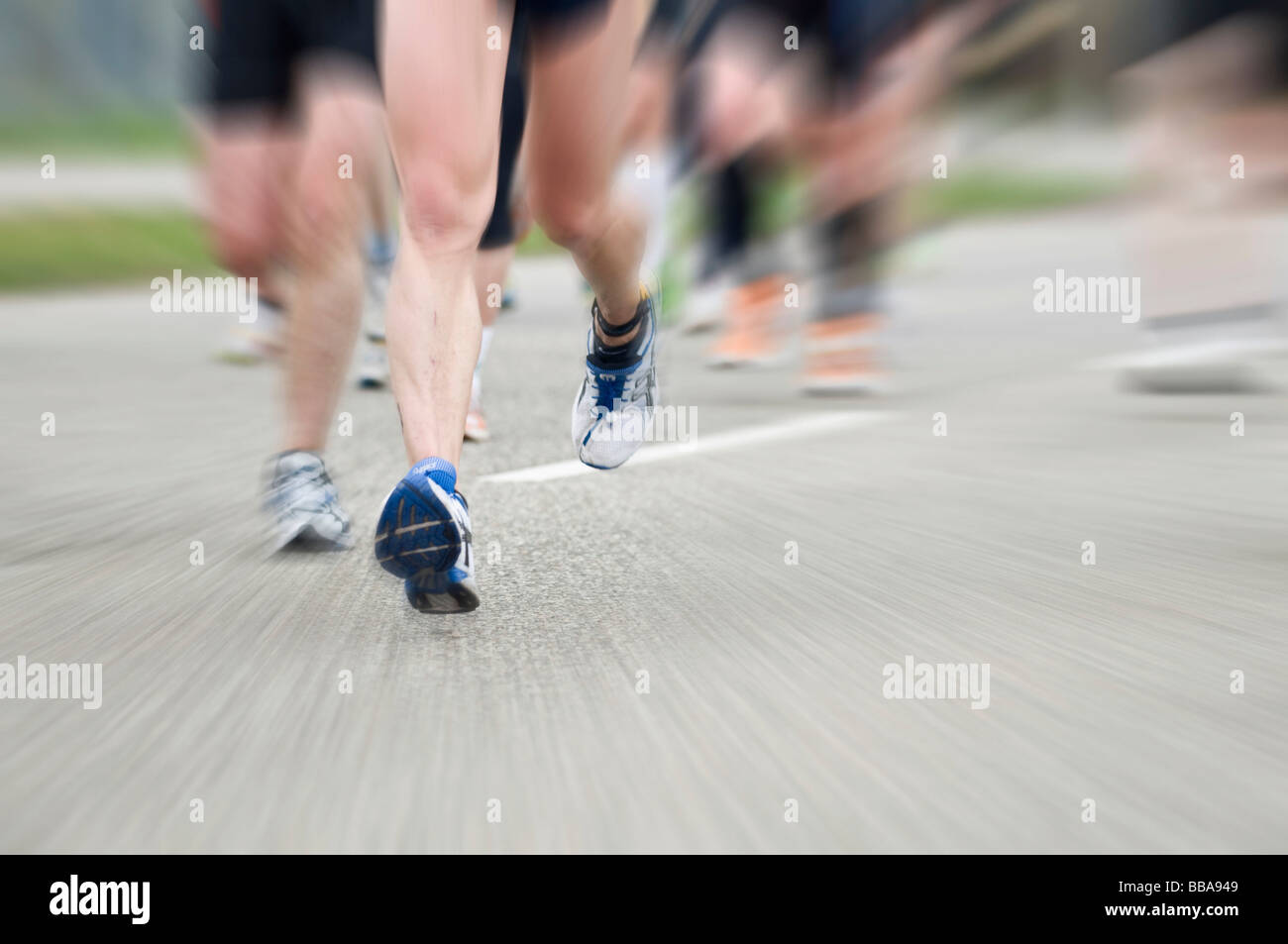 Marathon runner with motion blur Stock Photo - Alamy