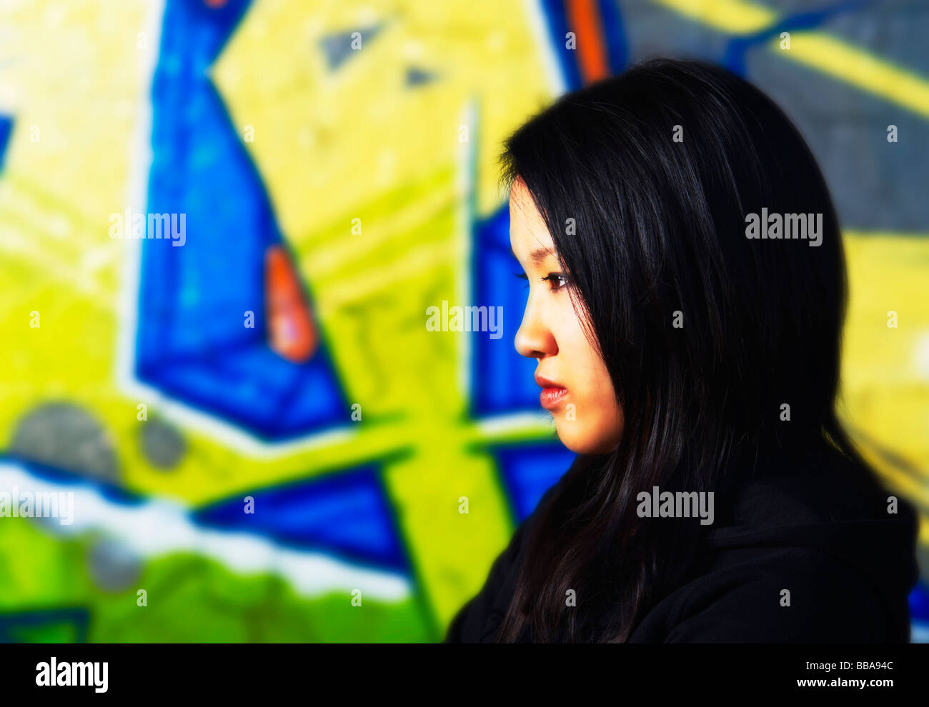 Asian teenager girl pondering hi-res stock photography and images - Alamy
