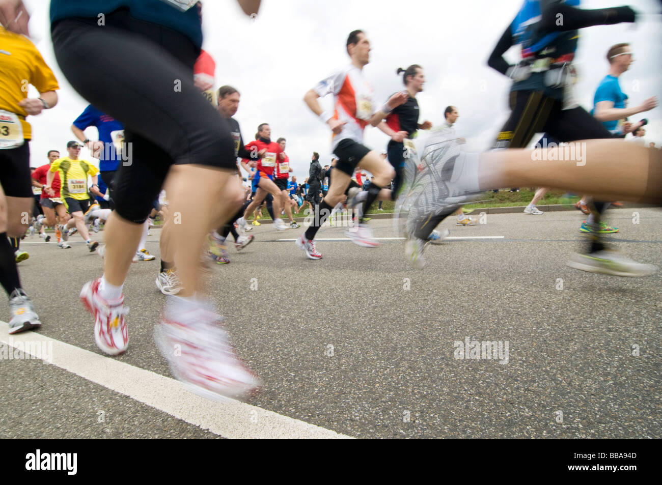 Marathon runner with motion blur Stock Photo - Alamy