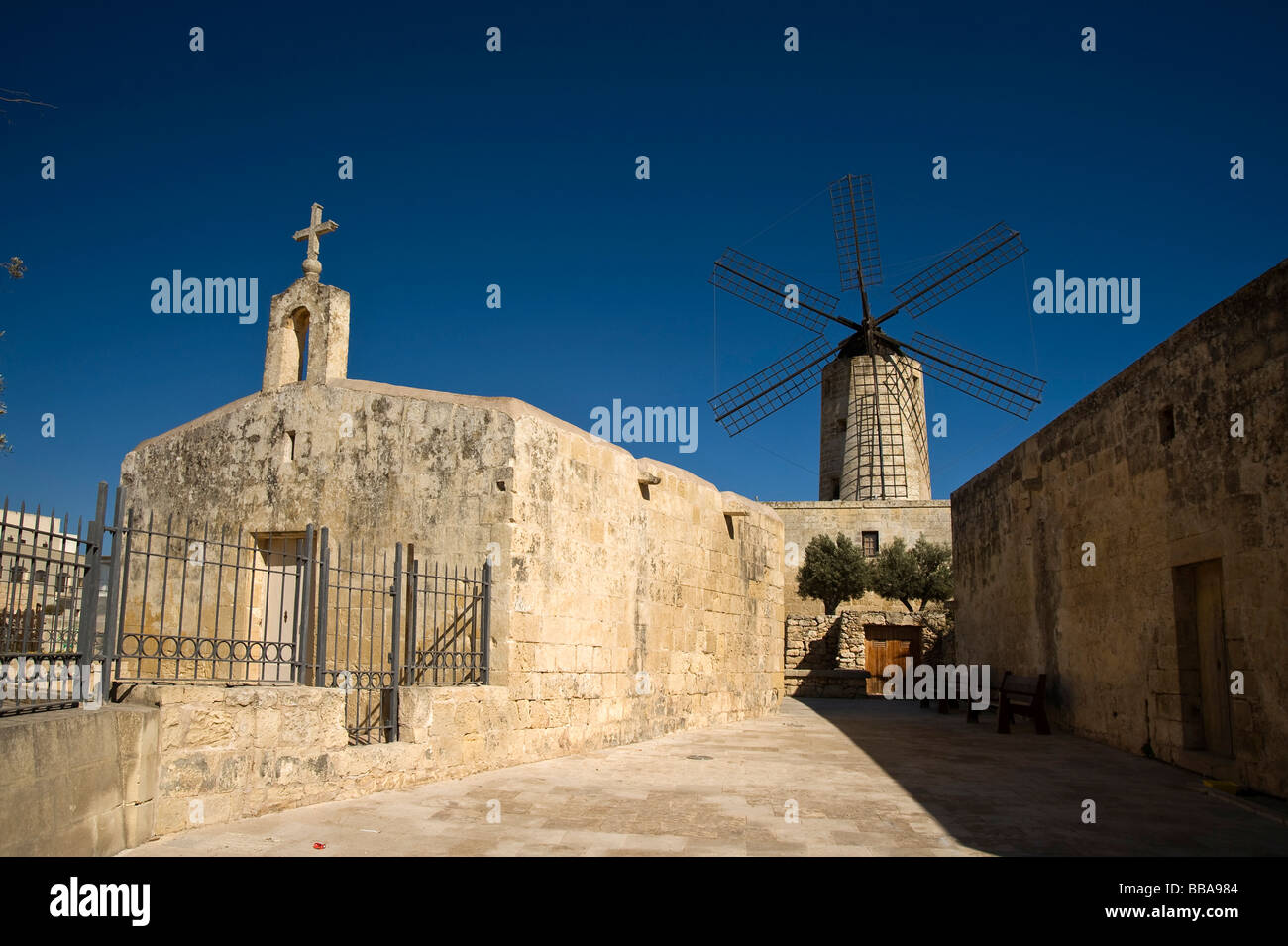 Windmill and Saint Angelo Chapel, Xarolla, Safi, Malta Stock Photo - Alamy
