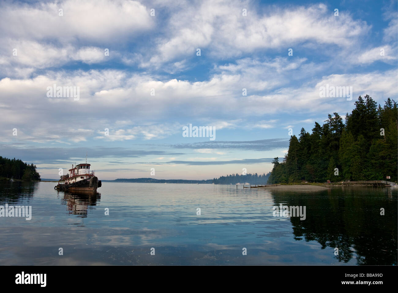 Carr Inlet Puget Sound, WA: Relic tug boat in Mayo cove near Penrose ...