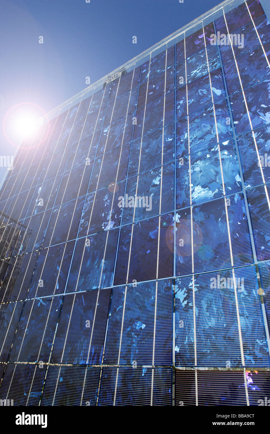 Photovoltaic panel, solar cells, light reflex Stock Photo - Alamy