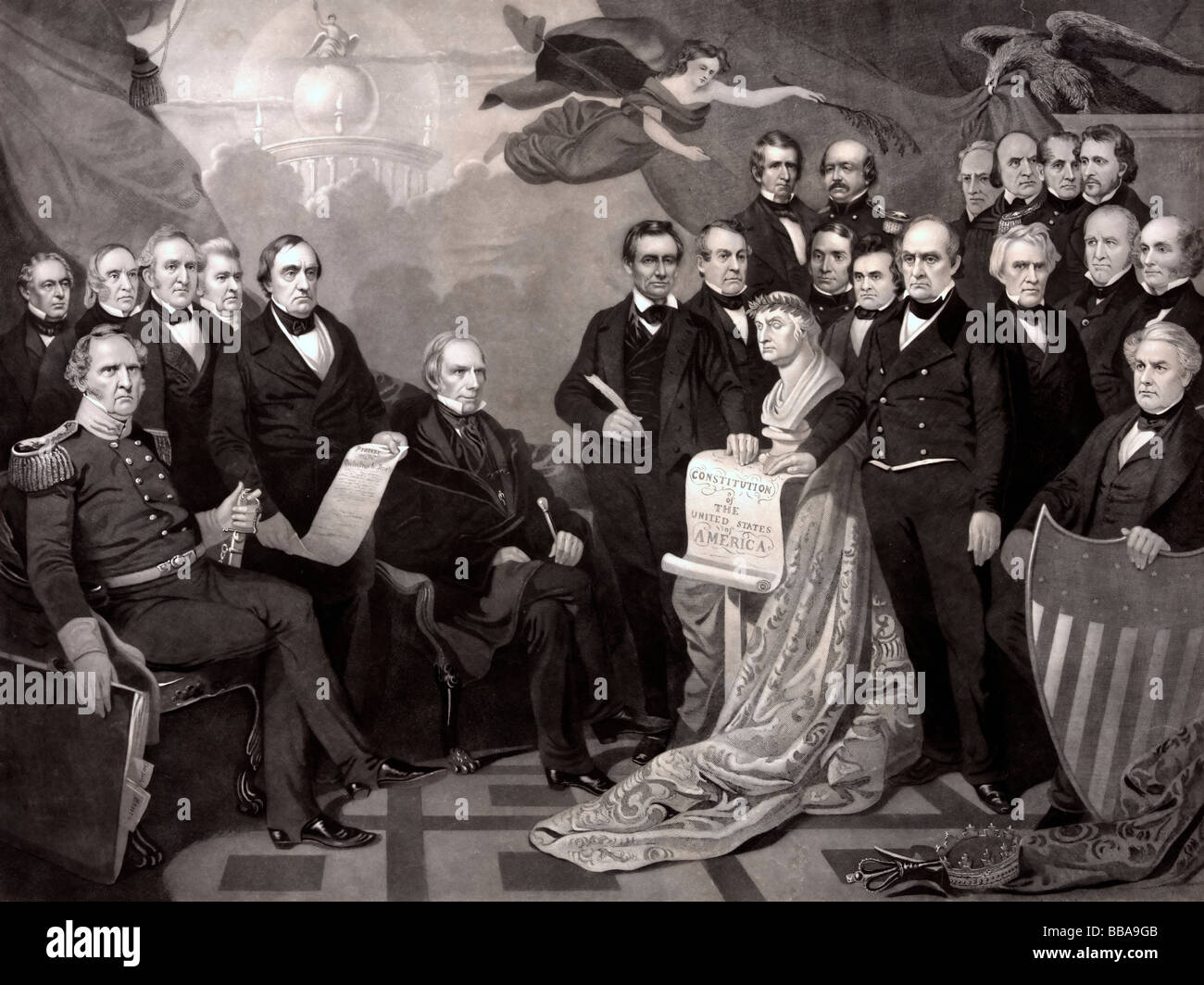 Union - illustration showing proponents of the USA not breaking apart ...
