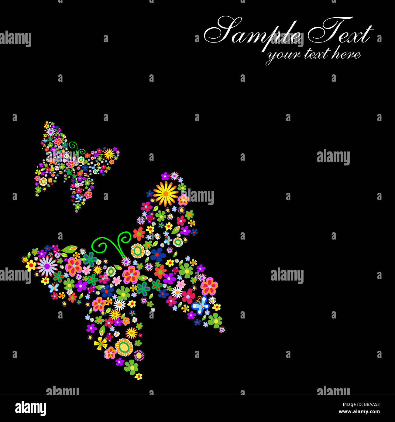 spring flower butterfly vector illustration Stock Photo - Alamy