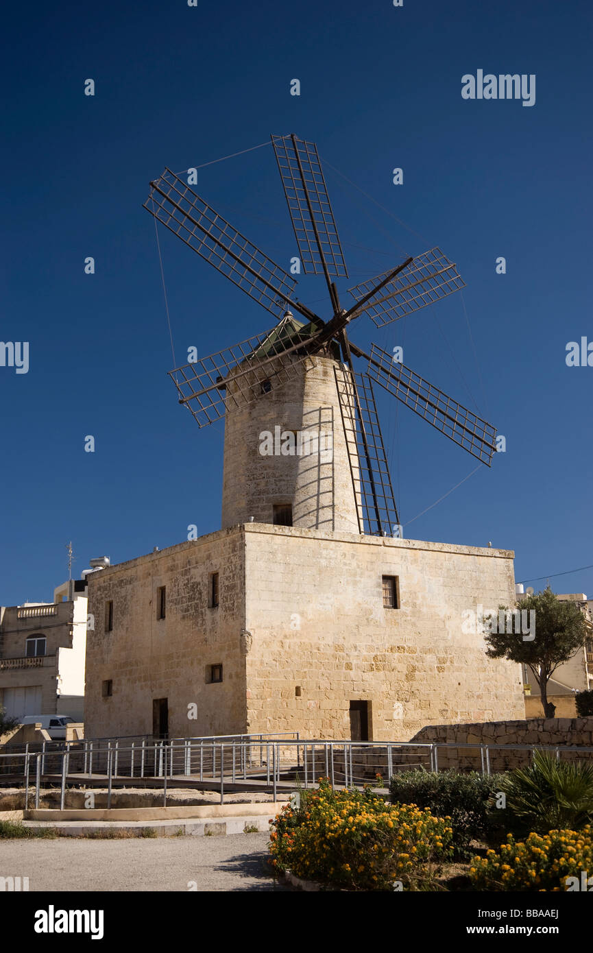 Windmill and Saint Angelo Chapel, Xarolla, Safi, Malta Stock Photo - Alamy