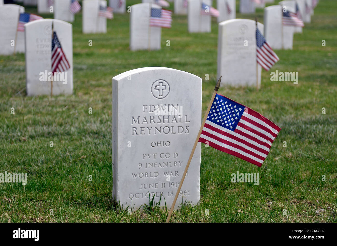 Remembering Their Service - Memorial Day at a National Cemetery Stock ...