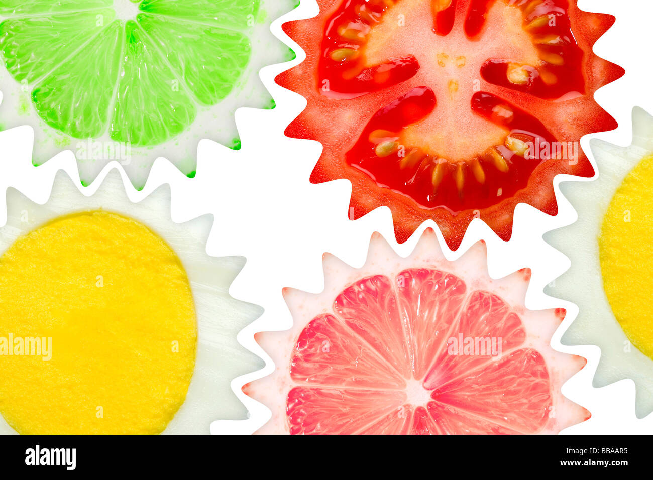 Conceptual citrus group Stock Photo - Alamy