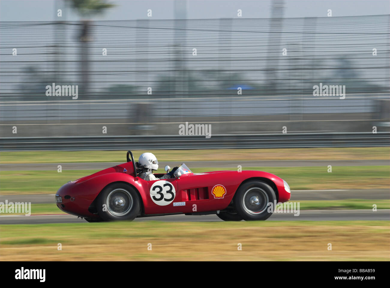 A Maserati 300S competes at a Shell Historic Challenge event Stock ...