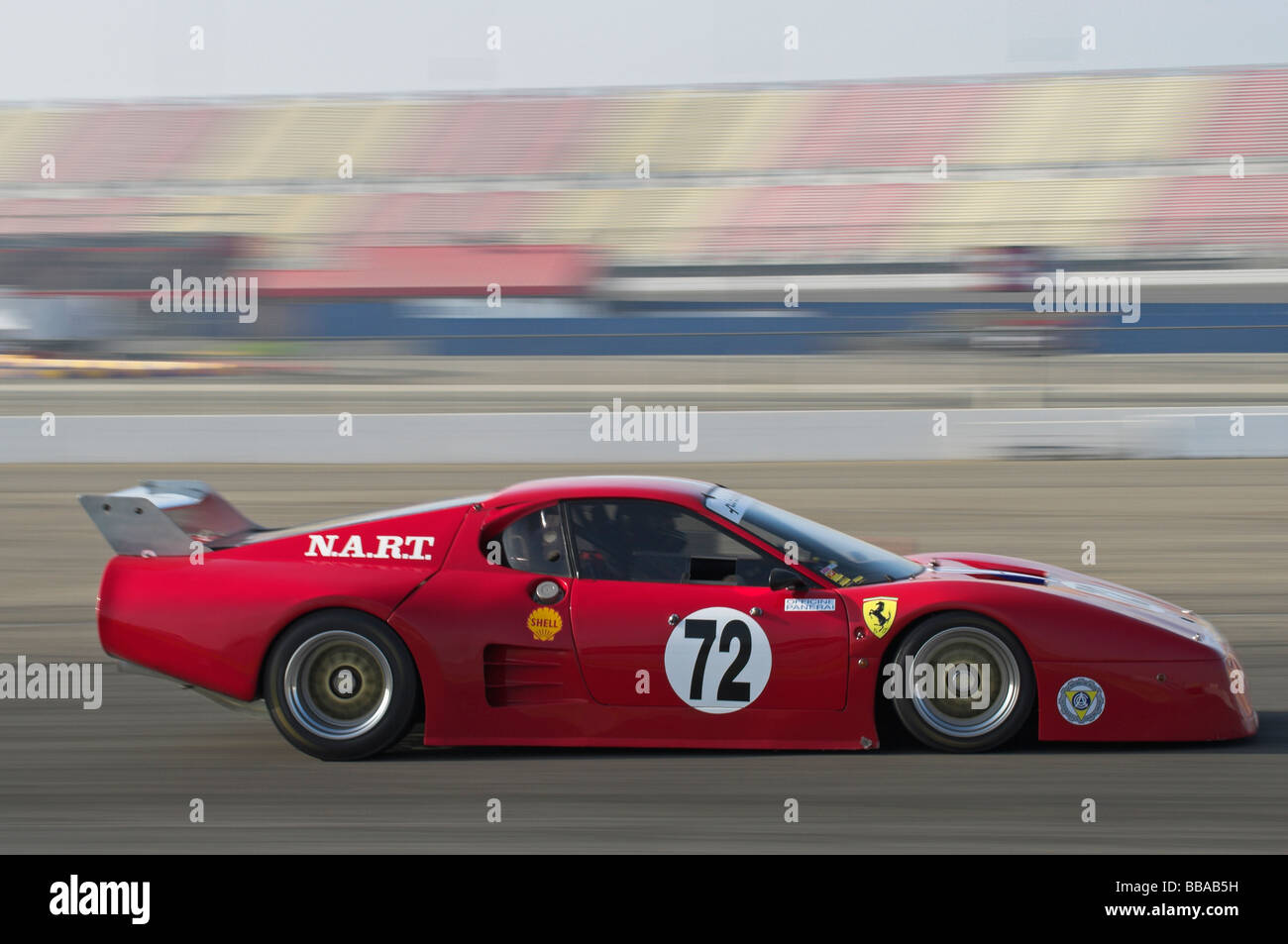 A 1980 Ferrari 512 BB/LM competes at a Shell Historic Challenge Event ...