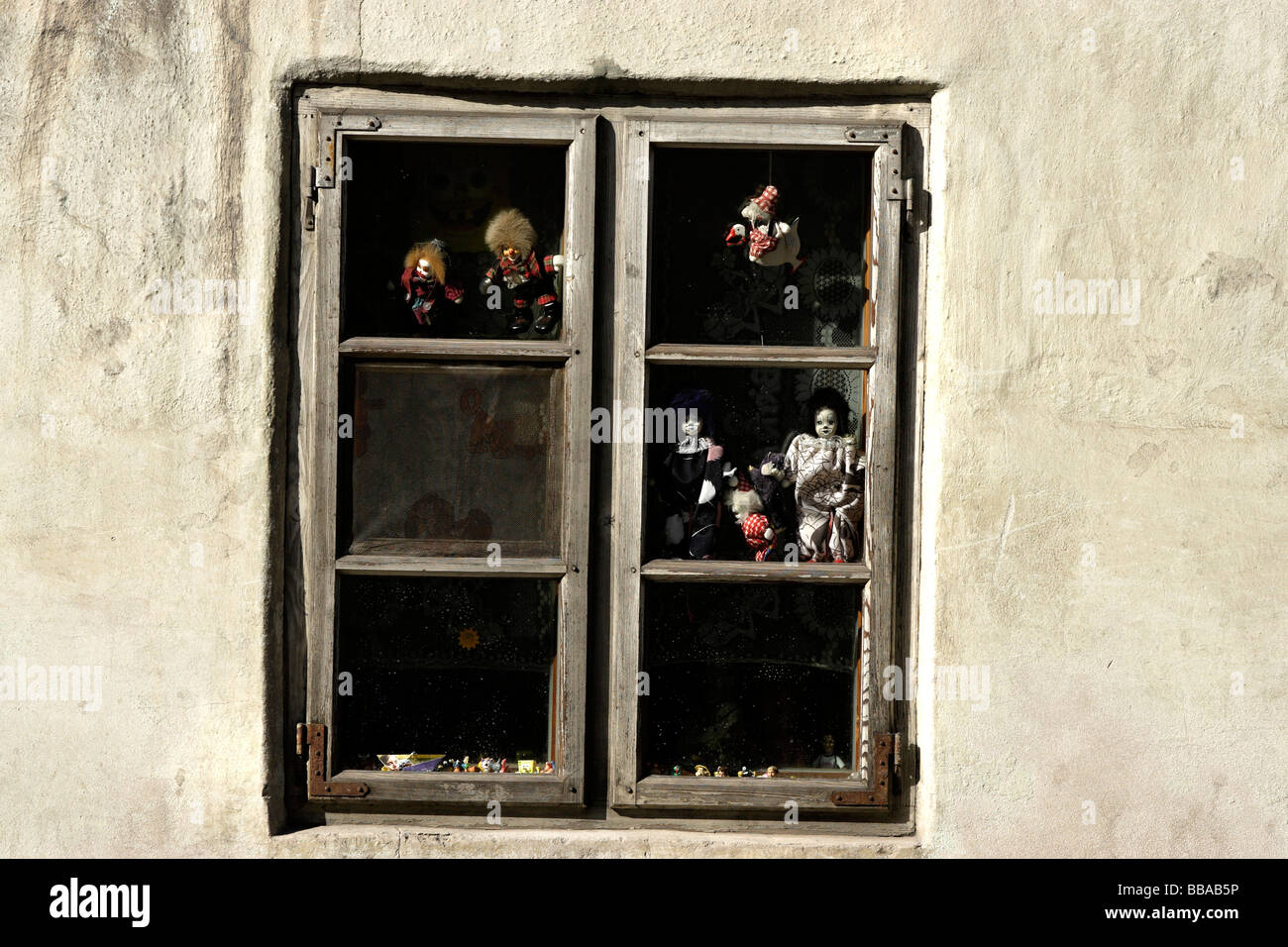 Old Window with Doll Decoration Stock Photo - Alamy