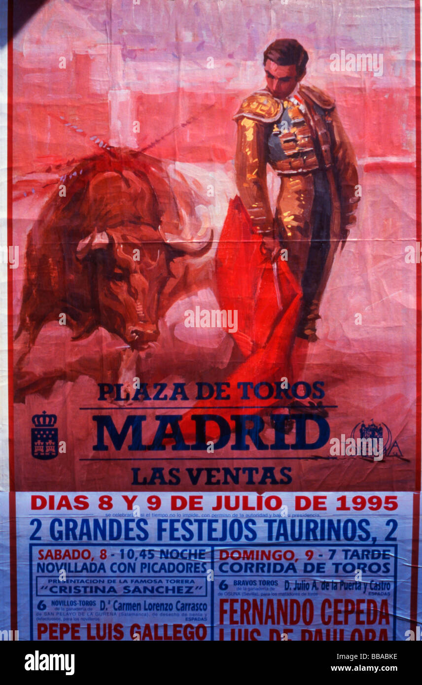 Madrid, Spain. Poster for Bullfight at Las Ventas - main Madrid ...