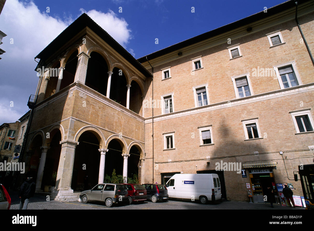 Italy, Le Marche, Macerata, Piazza della Libertà, Loggia dei Mercanti ...