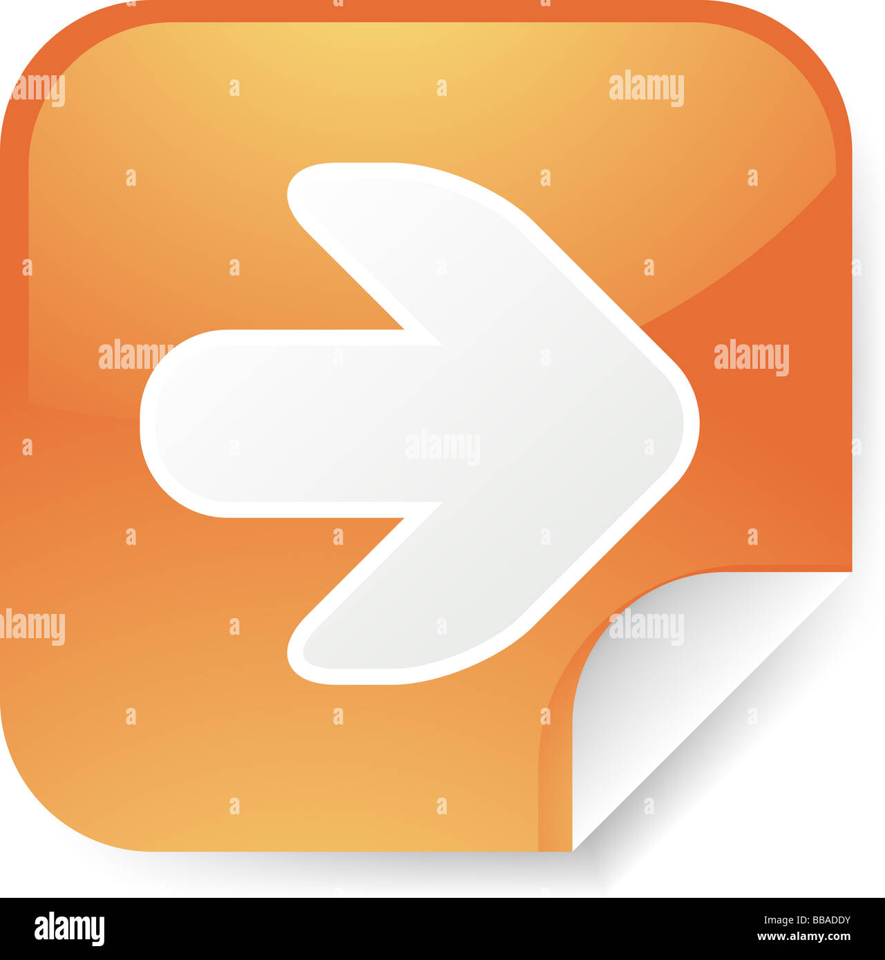 Navigation icon sticker with arrow pointing right Stock Photo - Alamy