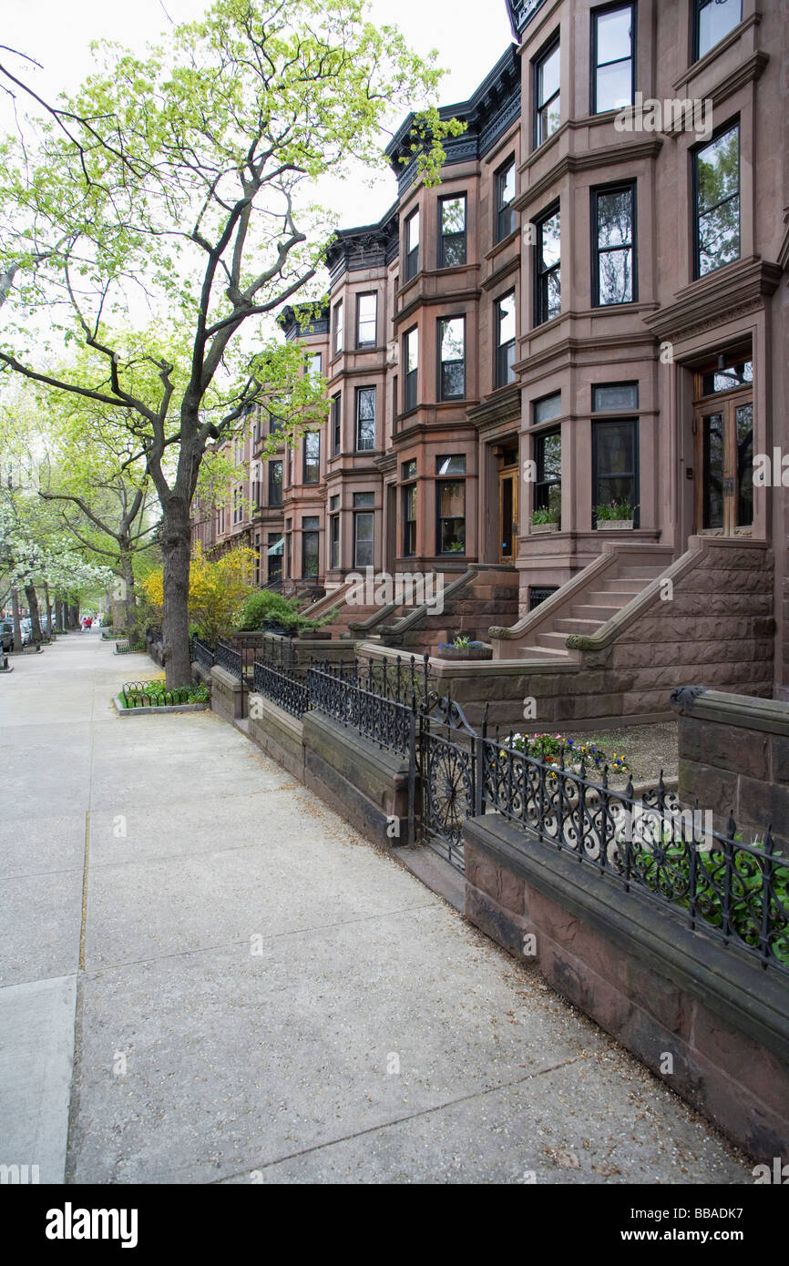 Brownstone townhouses, Brooklyn, New York City Stock Photo - Alamy