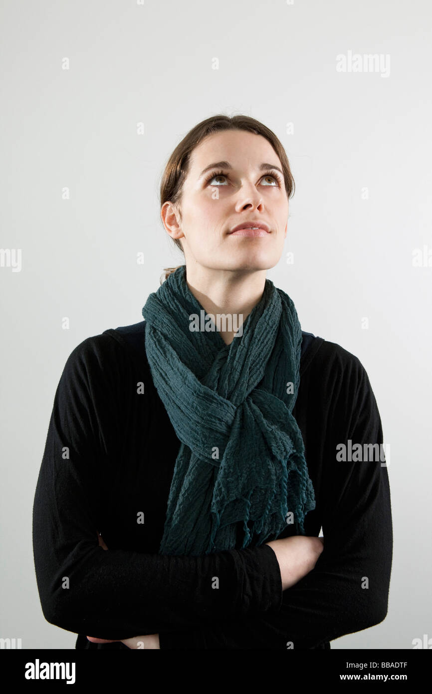 A woman thinking, portrait Stock Photo - Alamy