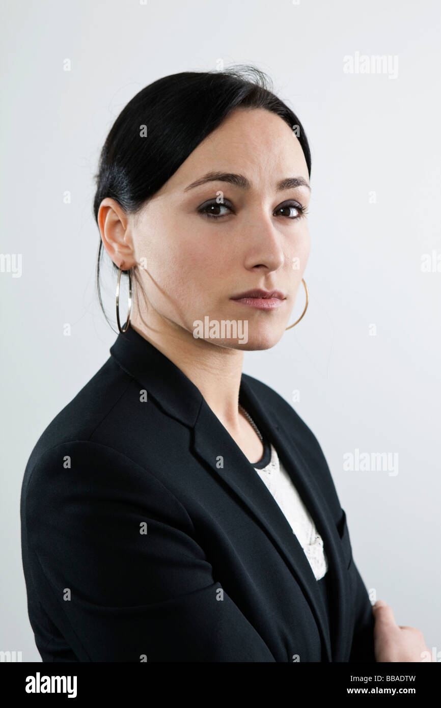 A worried businesswoman, portrait Stock Photo - Alamy