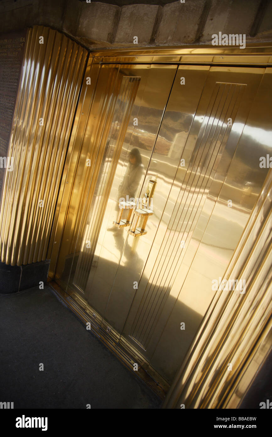 Abstract image of art deco brass polished doors,hoover dam,usa Stock ...