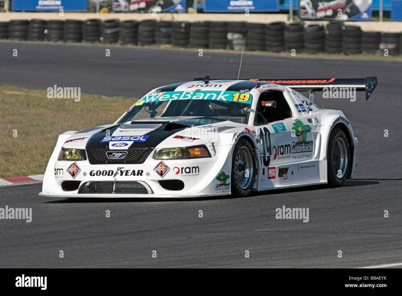 A supercar enter a corner of the Killarney race track near Cape Town ...