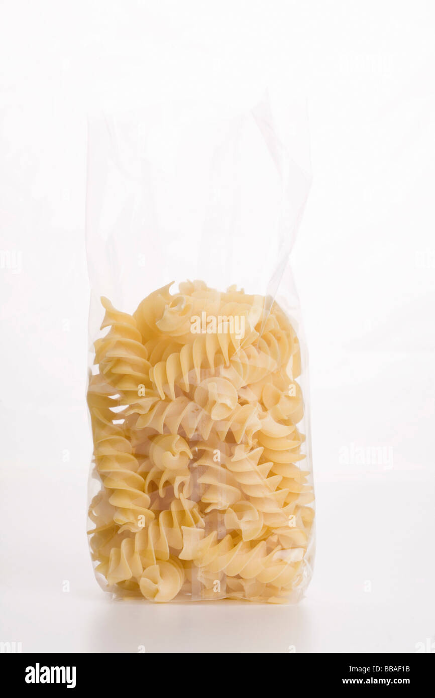 A bag of uncooked fusilli Stock Photo - Alamy