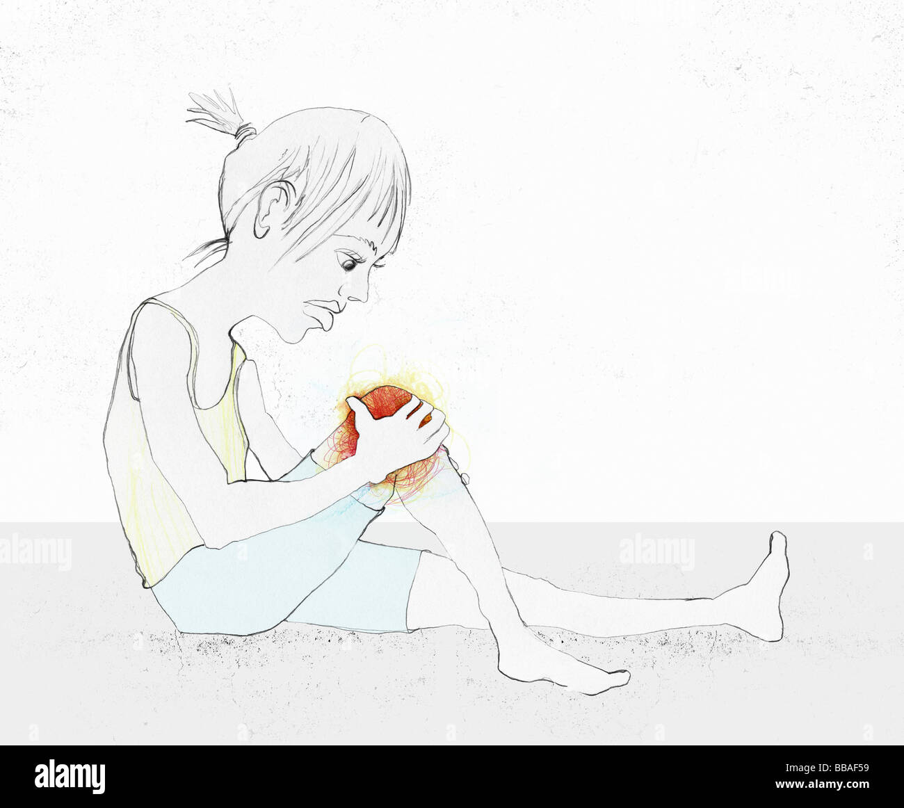 A girl with a knee injury Stock Photo - Alamy