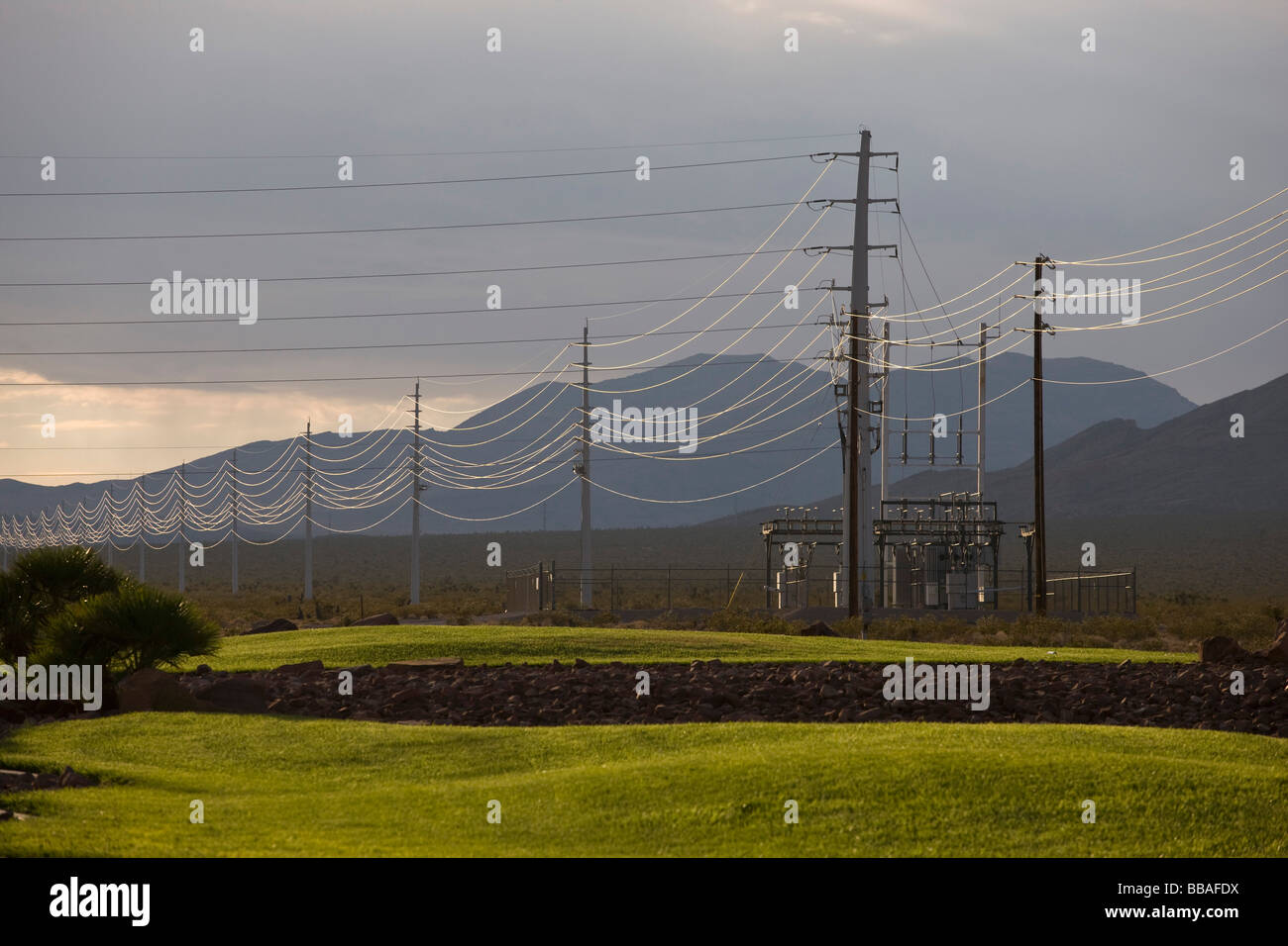 Power lines in a remote area Stock Photo - Alamy