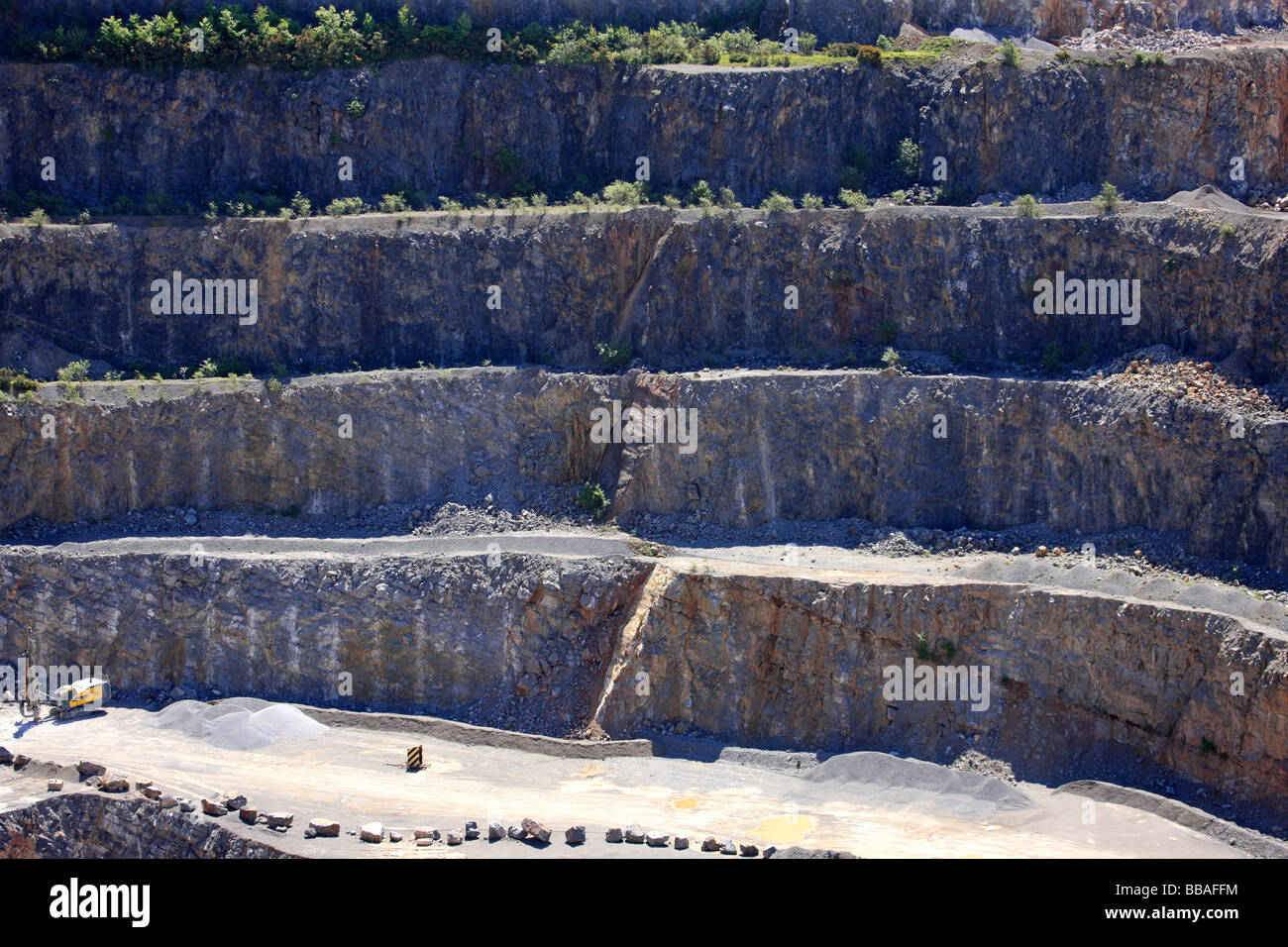Open cast Quarry in the hils around Cheddar Valley near Bristol England ...