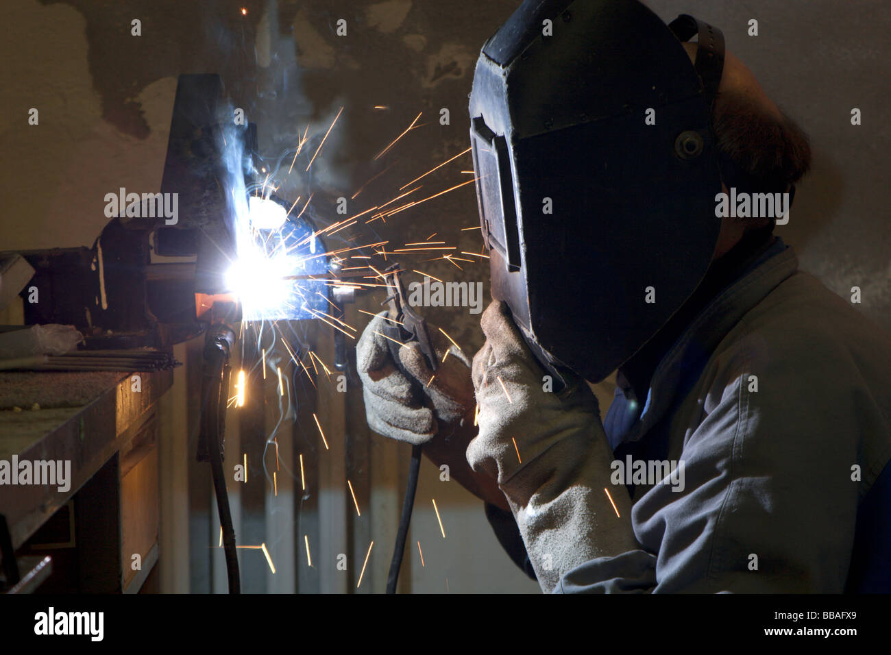 welder by the work Stock Photo - Alamy