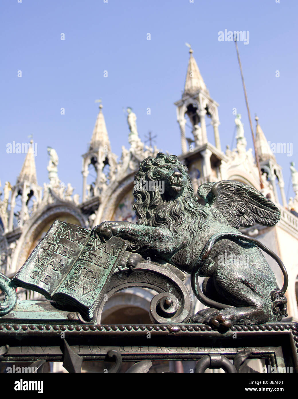 Venice - lion of st. Mark patron of the town -detail from gate by bell ...