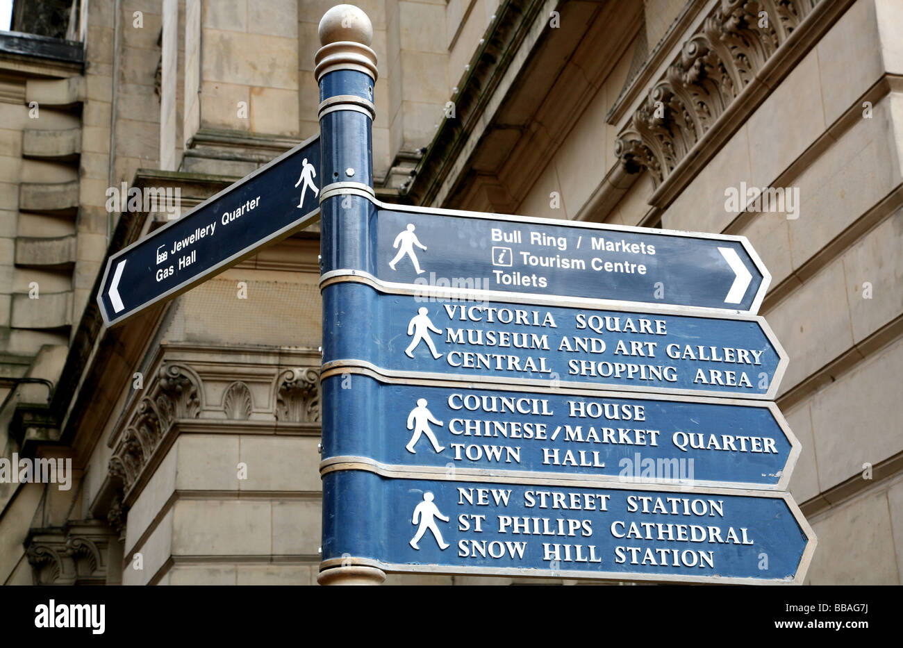 Direction sign in Birmingham city centre Stock Photo - Alamy