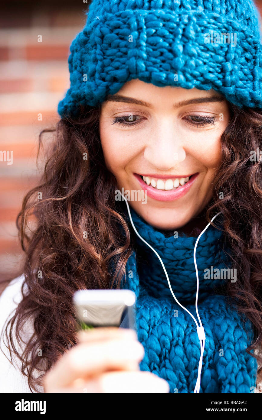 young woman hearing music Stock Photo - Alamy