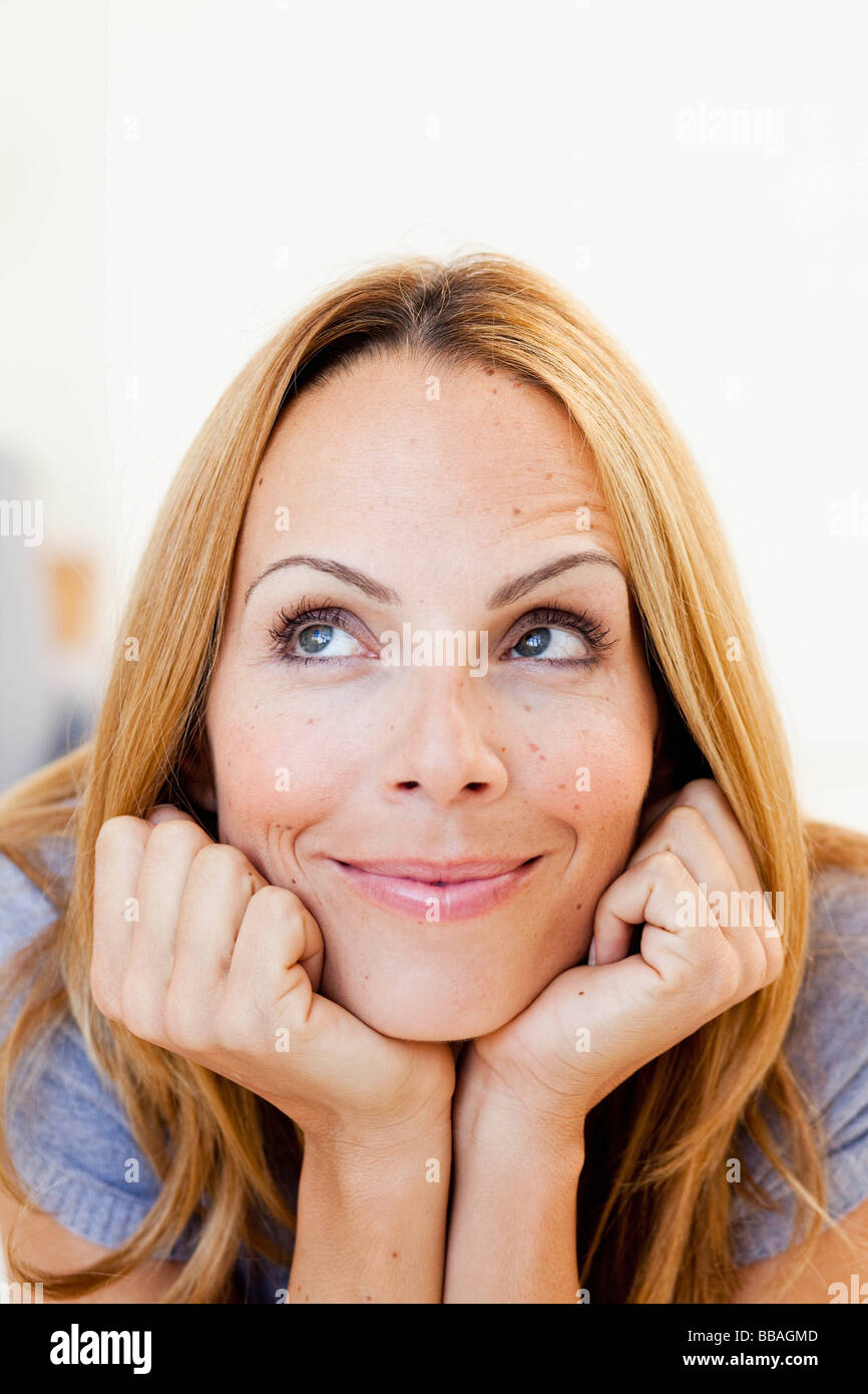 young woman thinking Stock Photo - Alamy