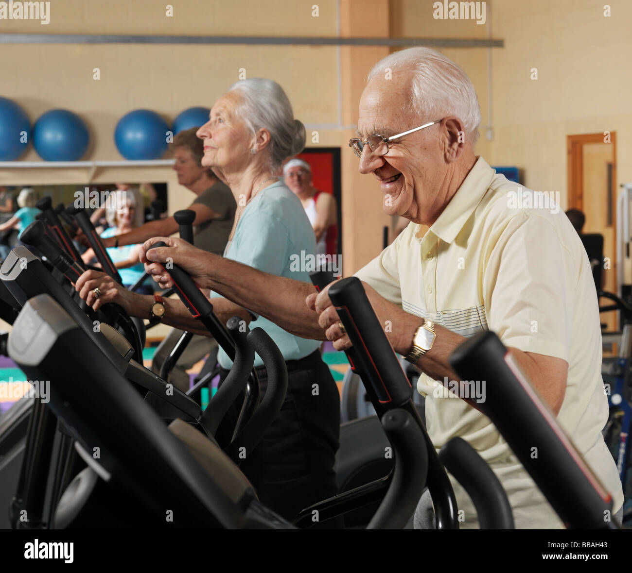 seniors training at gym Stock Photo - Alamy