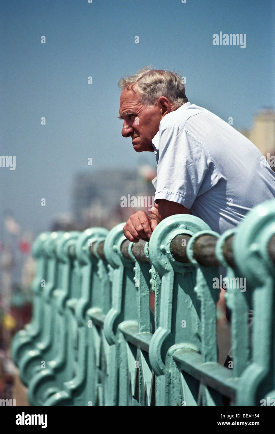 Old Man Standing Looking Down