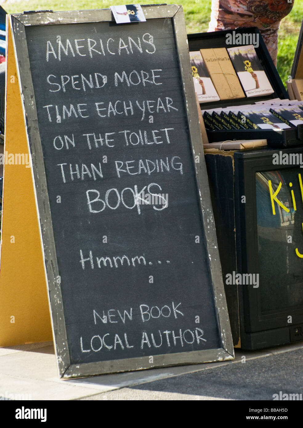 Amusing sign by a local author, Venice Beach, Los Angeles, California ...
