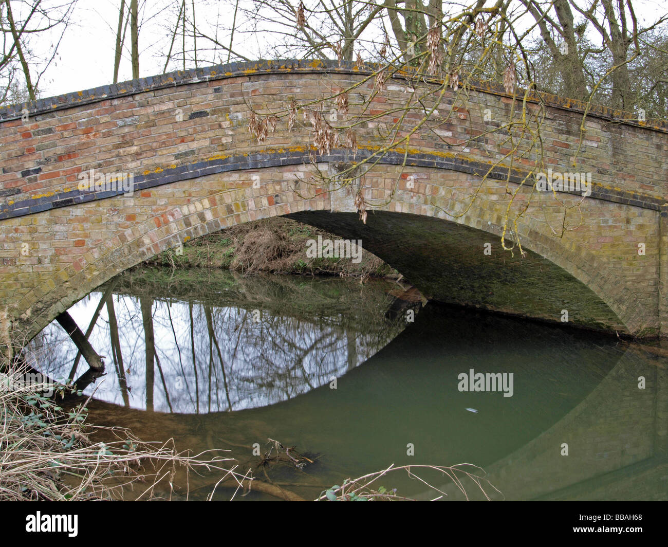 This brick bridge built in 1861 crosses Alconbury brook in ...