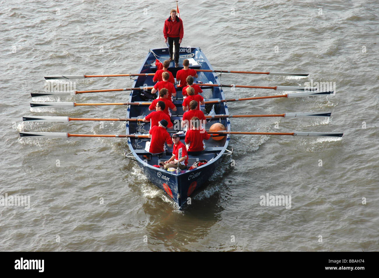 A boat competing in the Thames Great River Race Stock Photo - Alamy