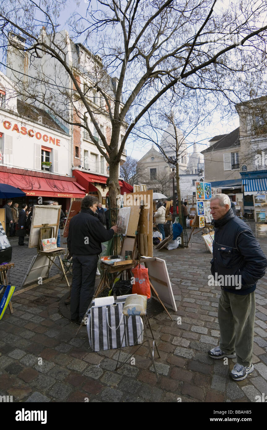 Montmartre famous artists square in hi-res stock photography and images ...