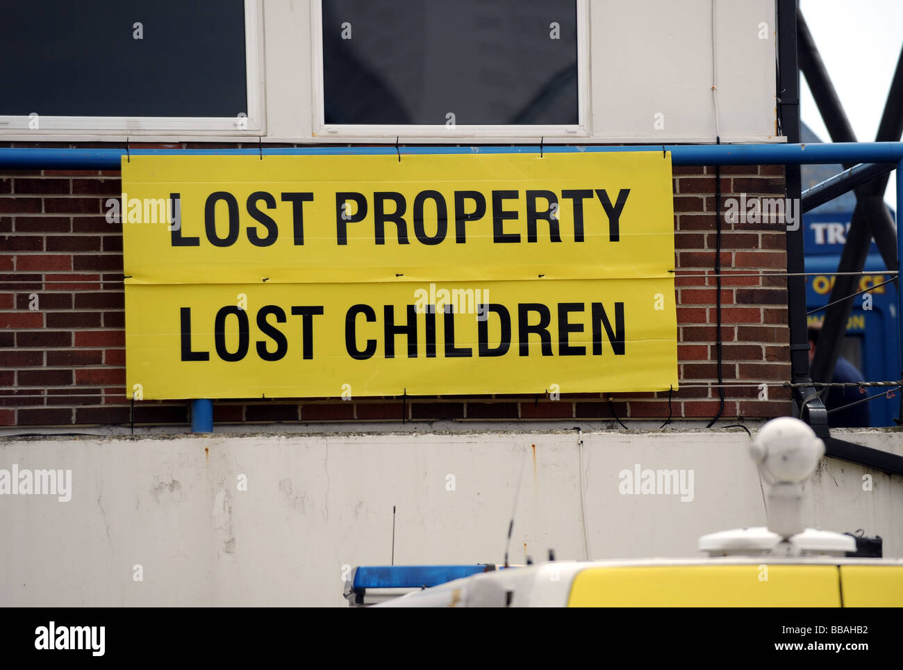 Lost Property and Lost Children sign at Brighton Marina UK Stock Photo ...